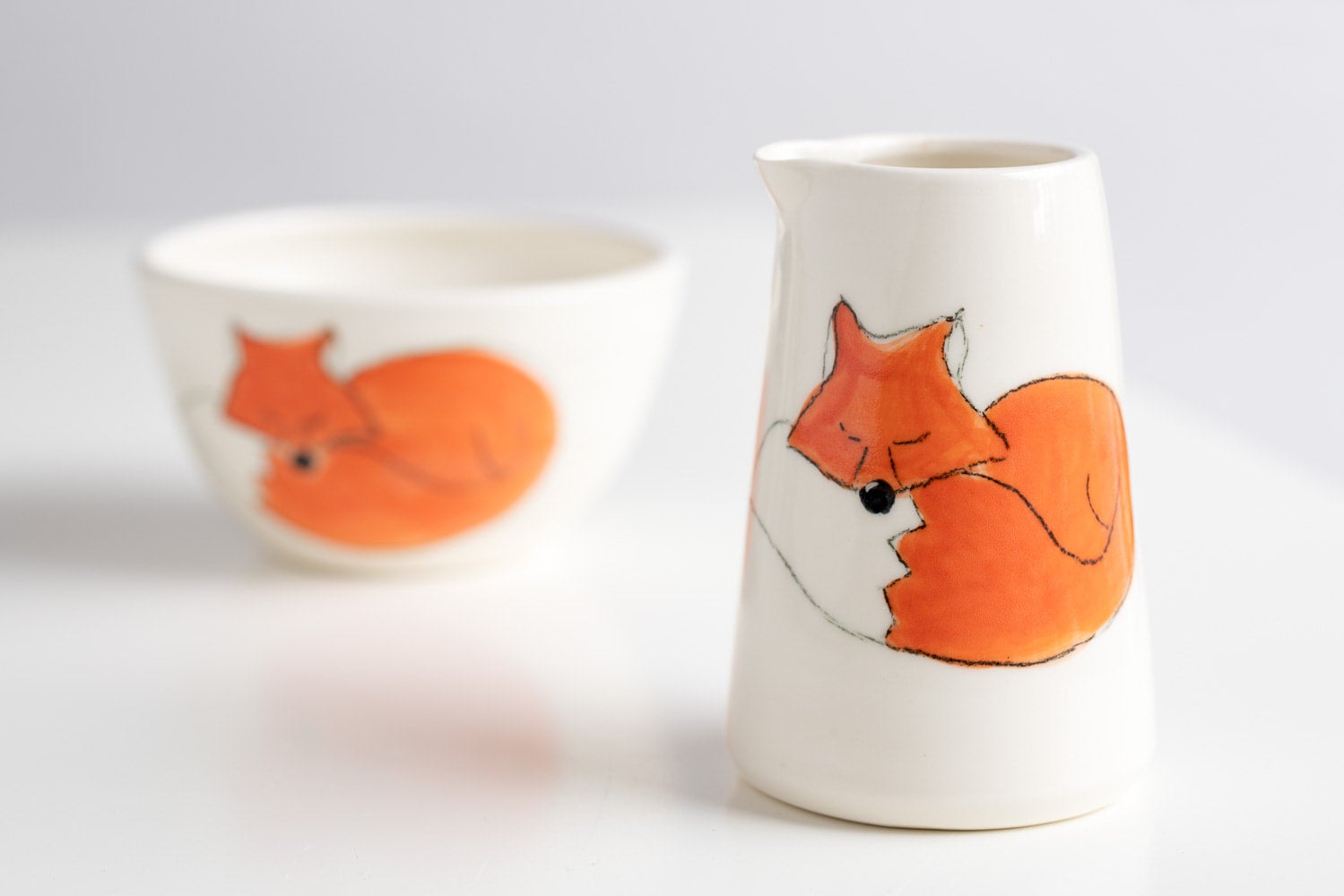Brookwood Pottery, Fox mug, handmade Irish pottery, orange fox, Dublin ...